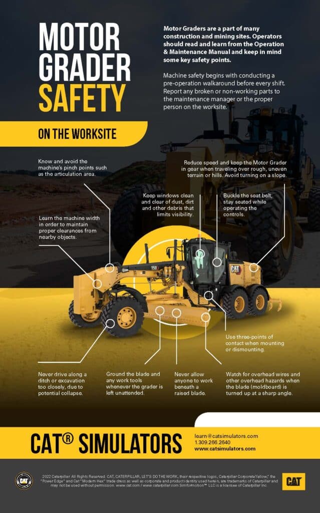 Motor Grader Safety Infographic - Cat® Simulators