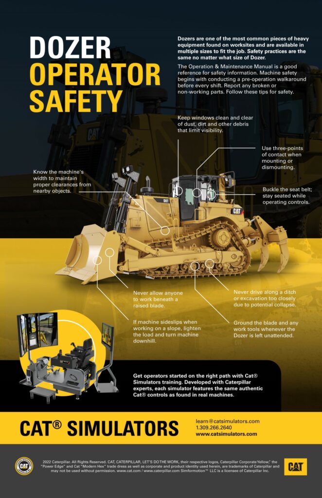 Dozer Operator Safety Tips Infographic - Cat® Simulators