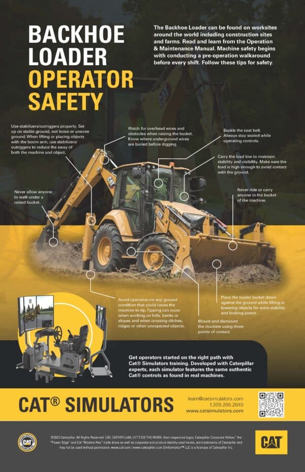 Backhoe Loader Safety Tips Infographic - Cat® Simulators