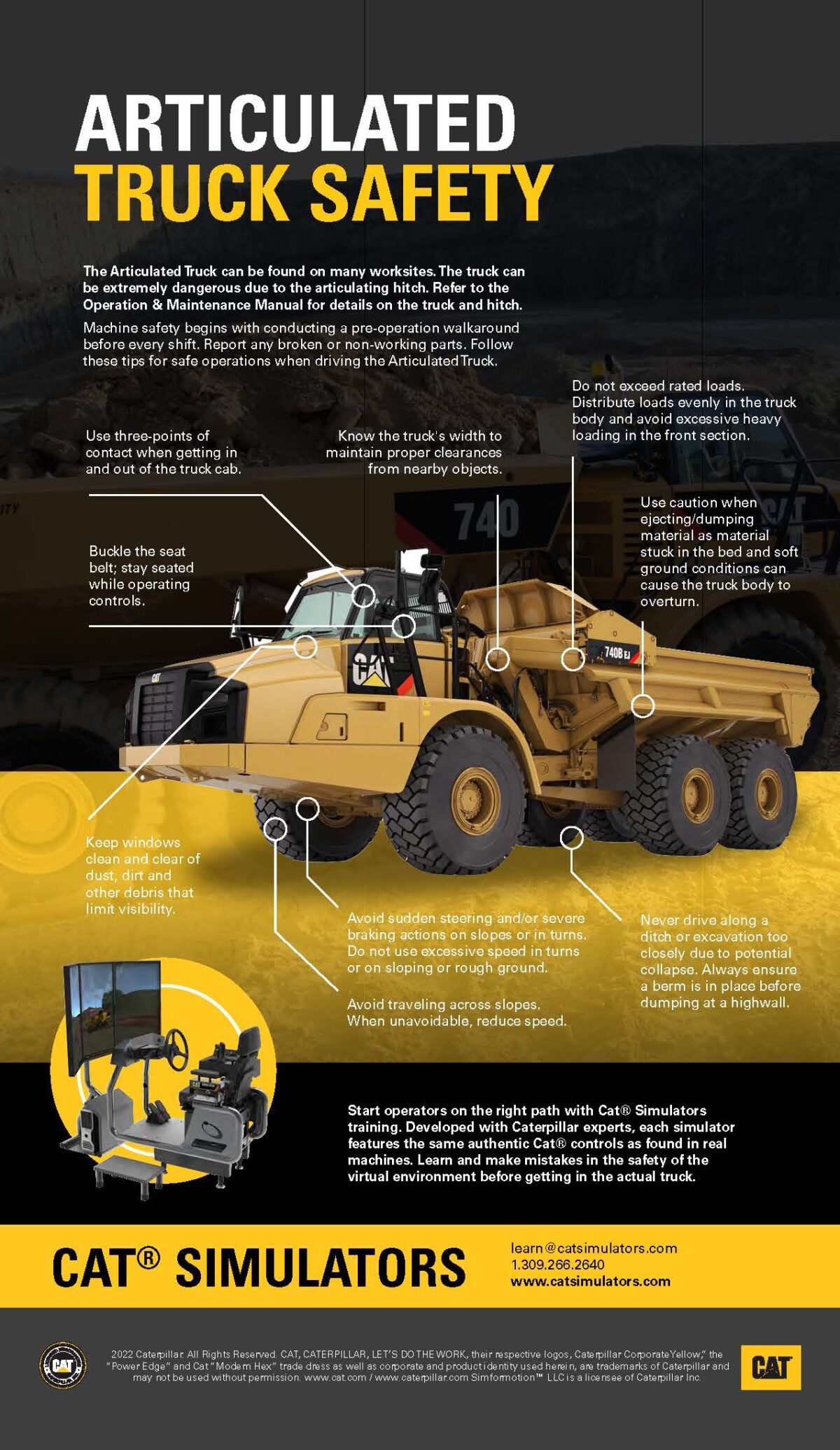 Articulated Truck Machine Safety Tips: Infographic - Cat® Simulators