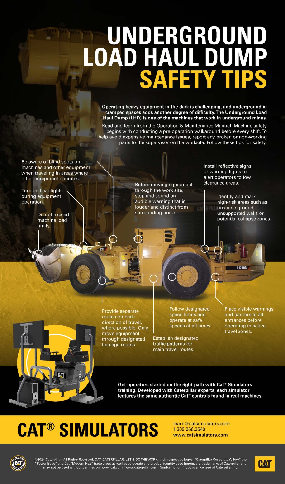 Underground Load Haul Dump Safety Infographic - Cat® Simulators
