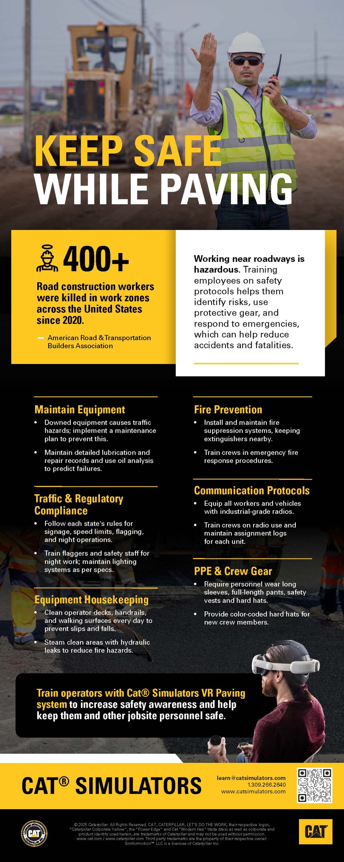 Keeping Paving Operators Safe Infographic - Cat® Simulators